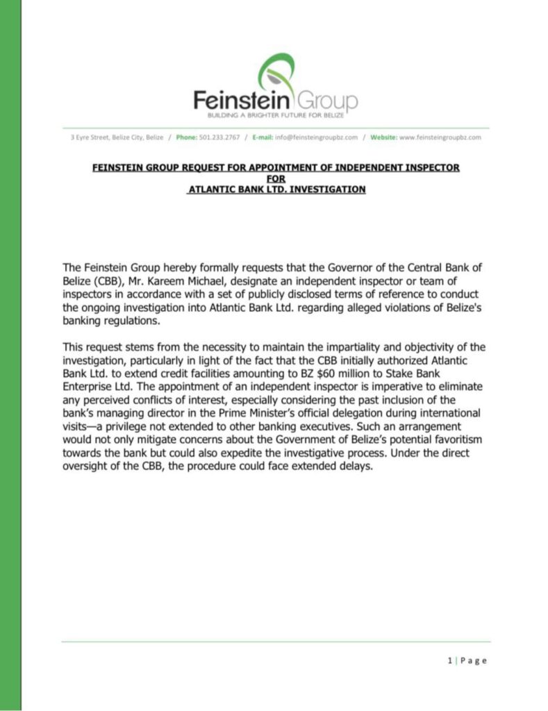 Stake Bank Receiver Responds to Feinstein Group | Greater Belize Media