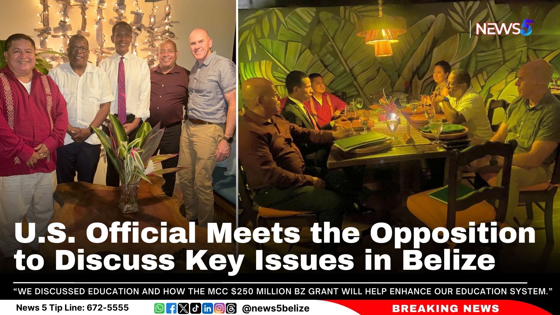 U.S. Official Meets the Opposition to Discuss Key Issues in Belize ...
