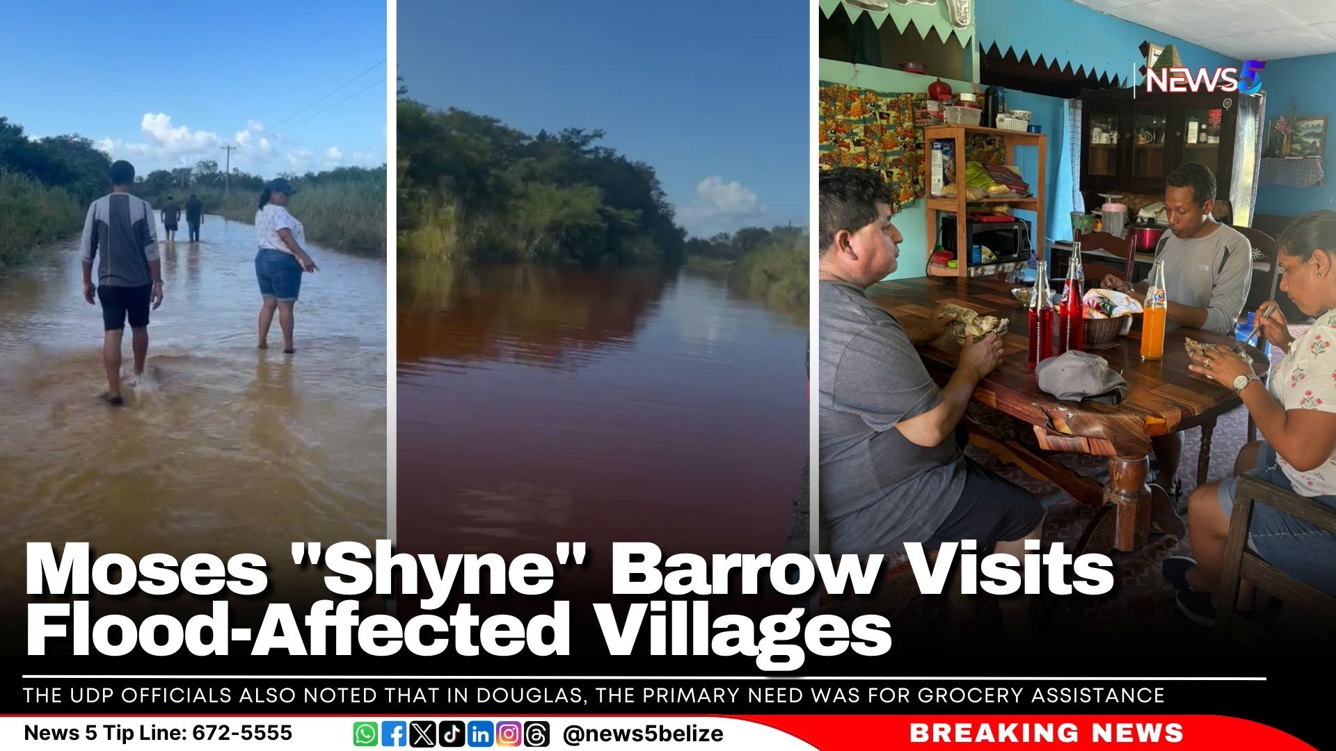 Moses “Shyne” Barrow Visits Flood-Affected Villages | Greater Belize Media