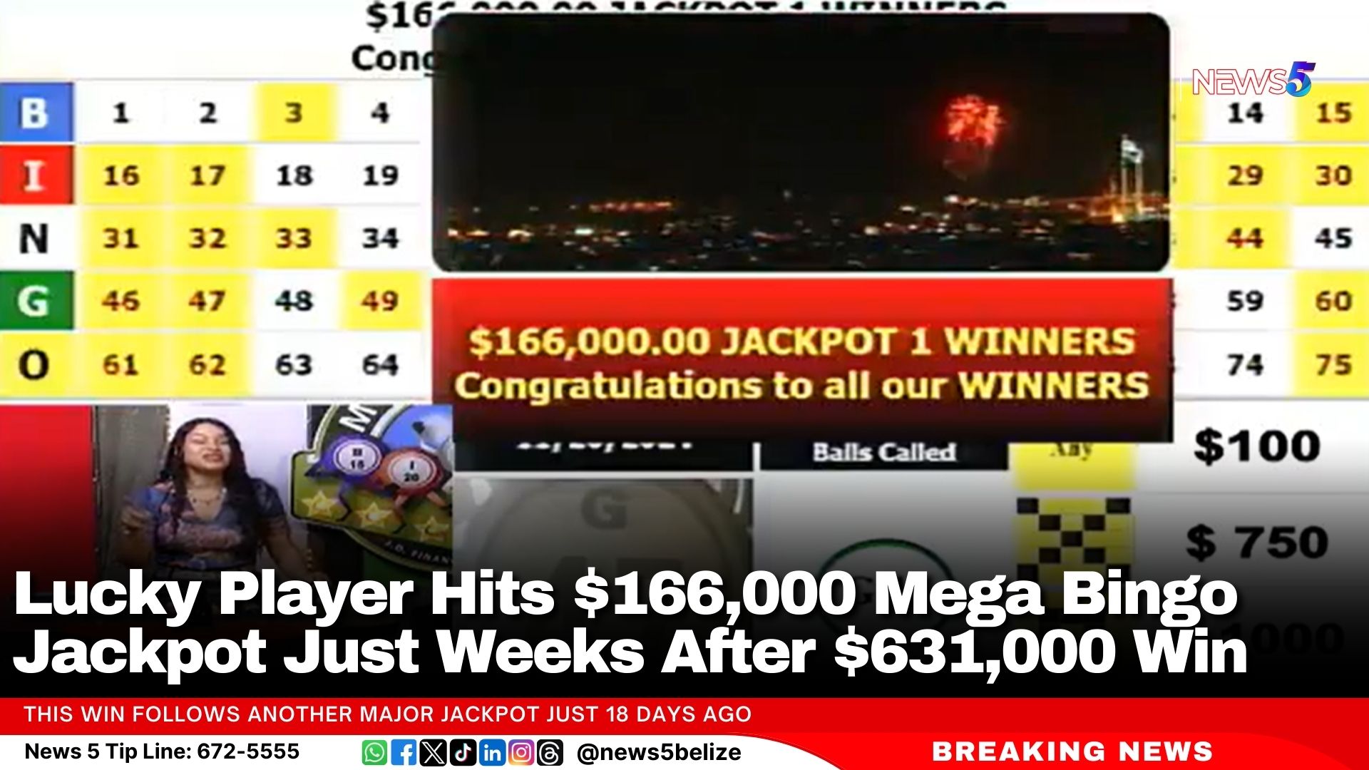 Lucky Player Hits $166,000 Mega Bingo Jackpot Just Weeks After $631,000 Win | Greater Belize Media