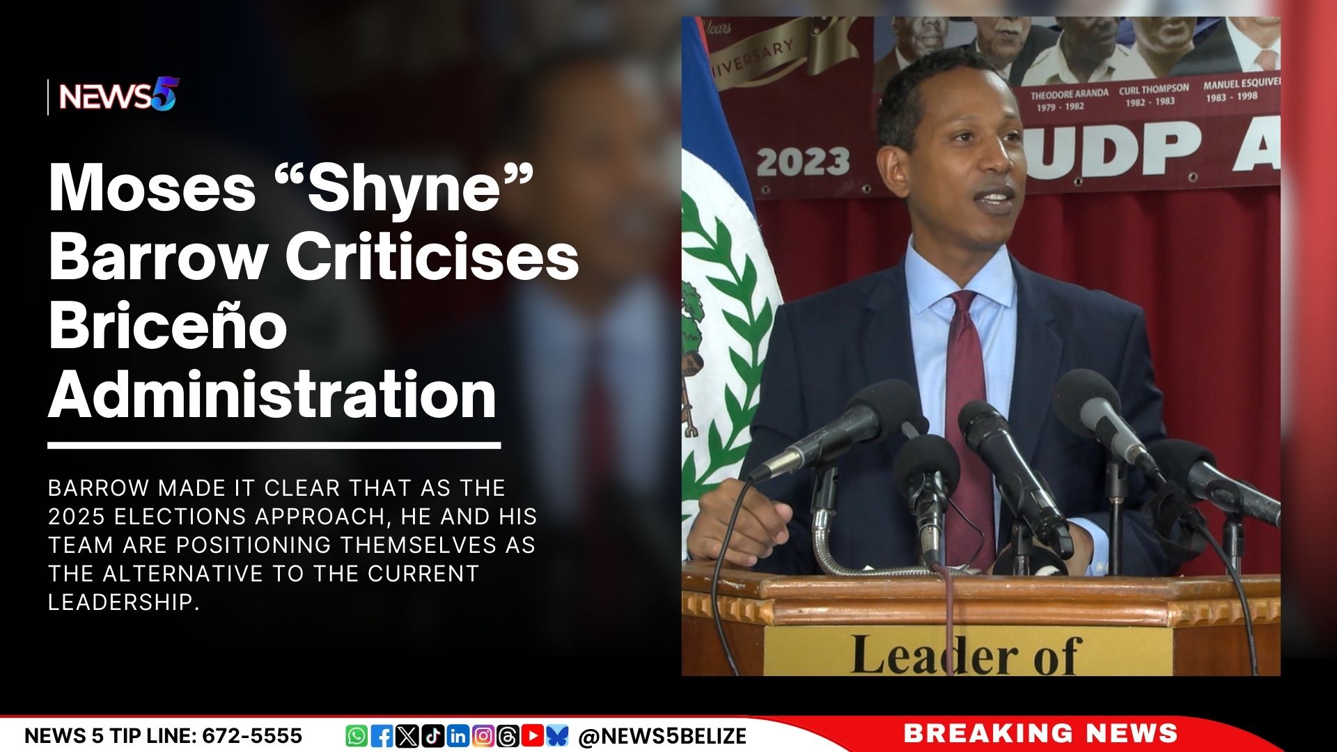 Moses “Shyne” Barrow Criticises Briceño Administration | Greater Belize ...