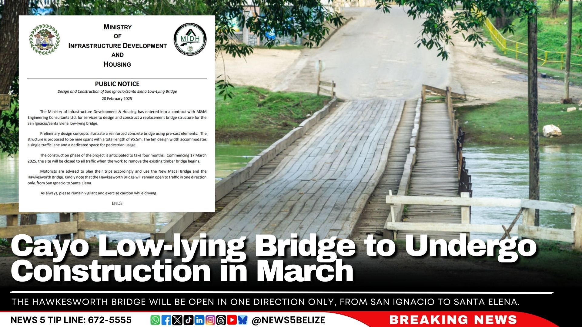 Cayo Low-lying Bridge to Undergo Construction in March | Greater Belize ...