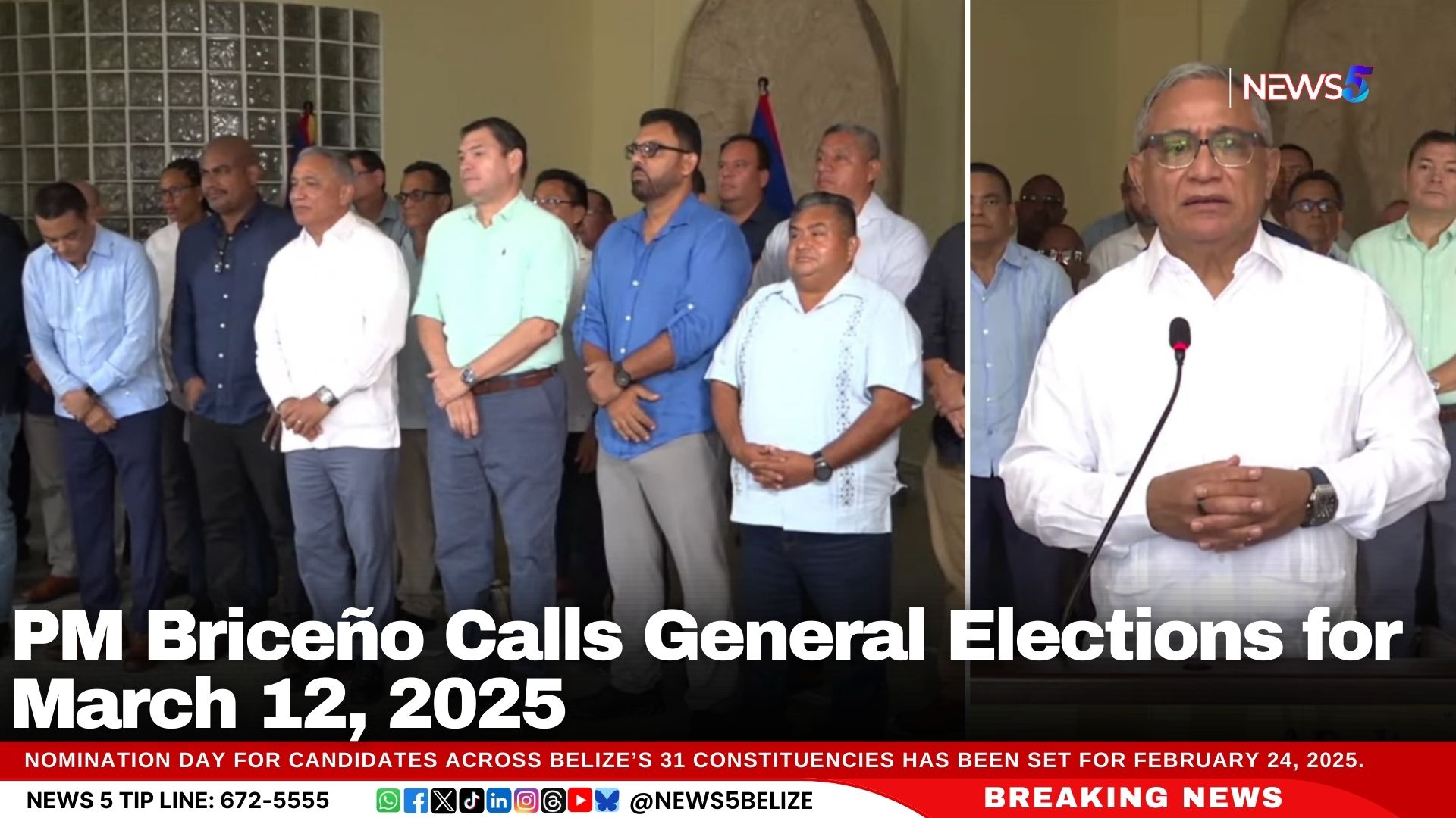 PM Briceño Calls General Elections for March 12, 2025 | Greater Belize ...