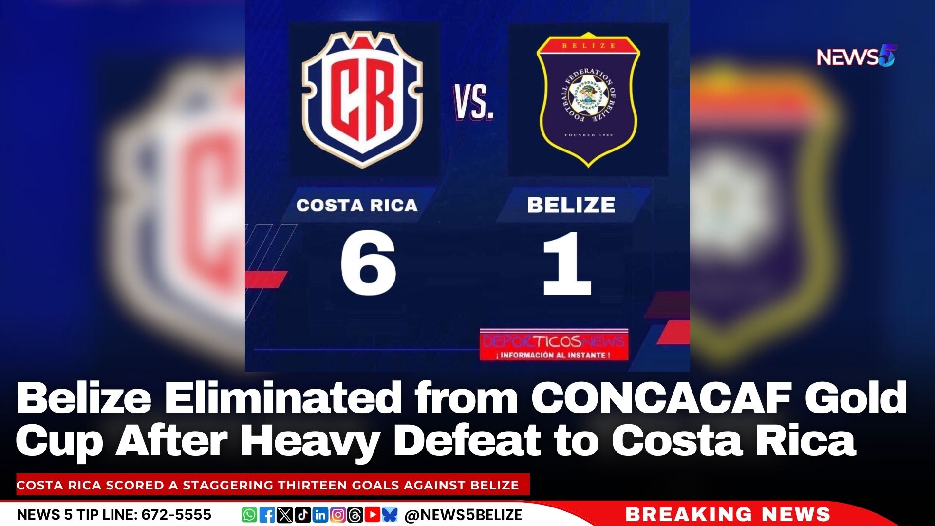 Belize Eliminated from CONCACAF Gold Cup After Heavy Defeat to Costa ...