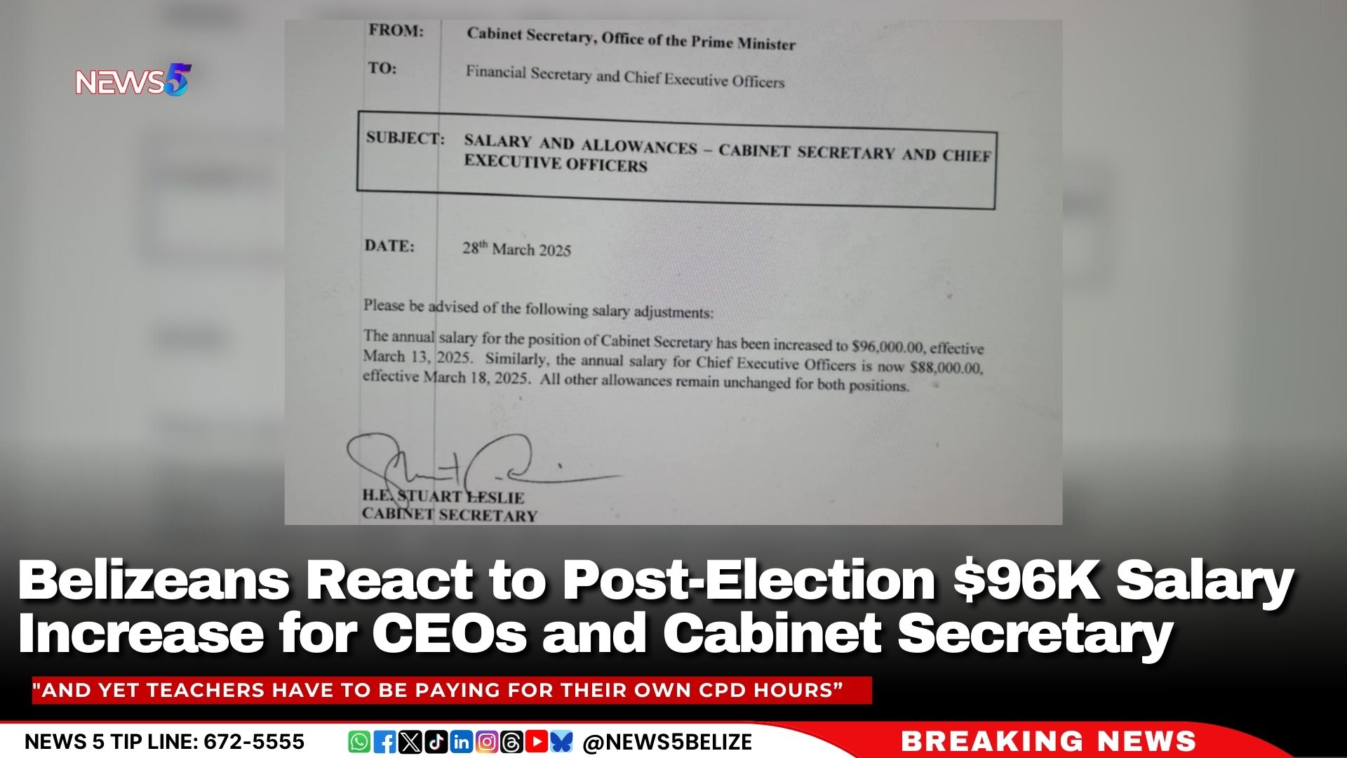 Belizeans React to Post-Election $96K Salary Increase for CEOs and ...