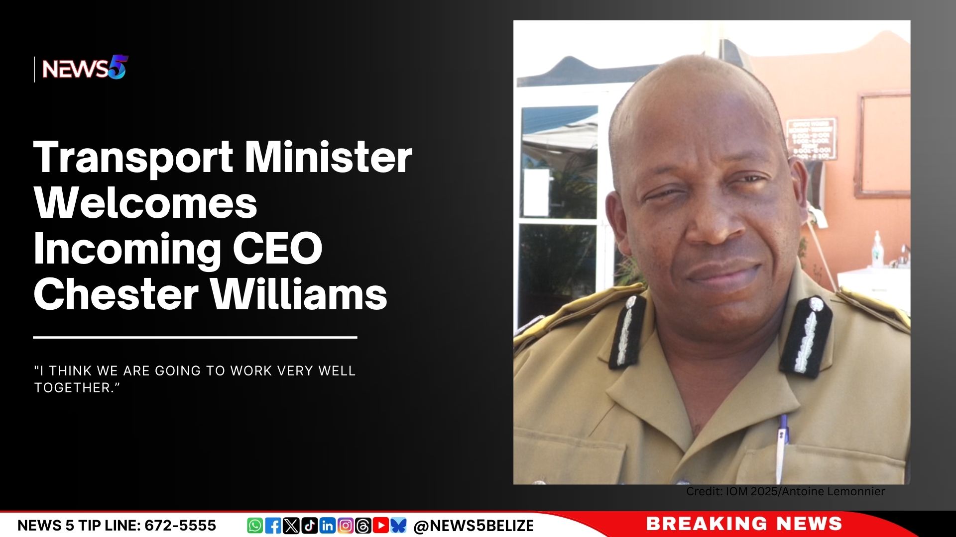 Minister of Transport Welcomes CEO Chester Williams | Greater Belize Media