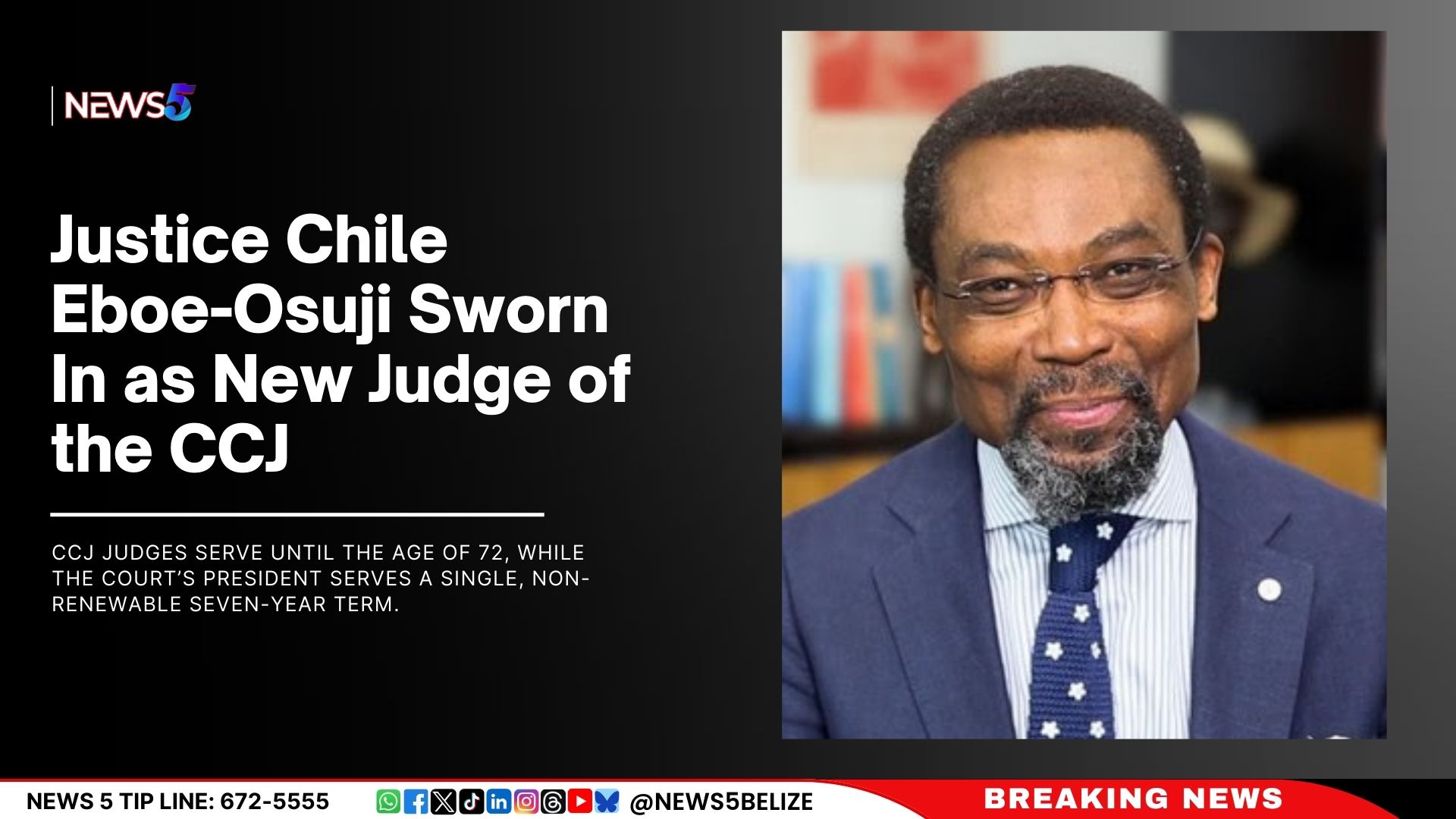 Justice Chile Eboe-Osuji Sworn In as New Judge of the CCJ | Greater ...