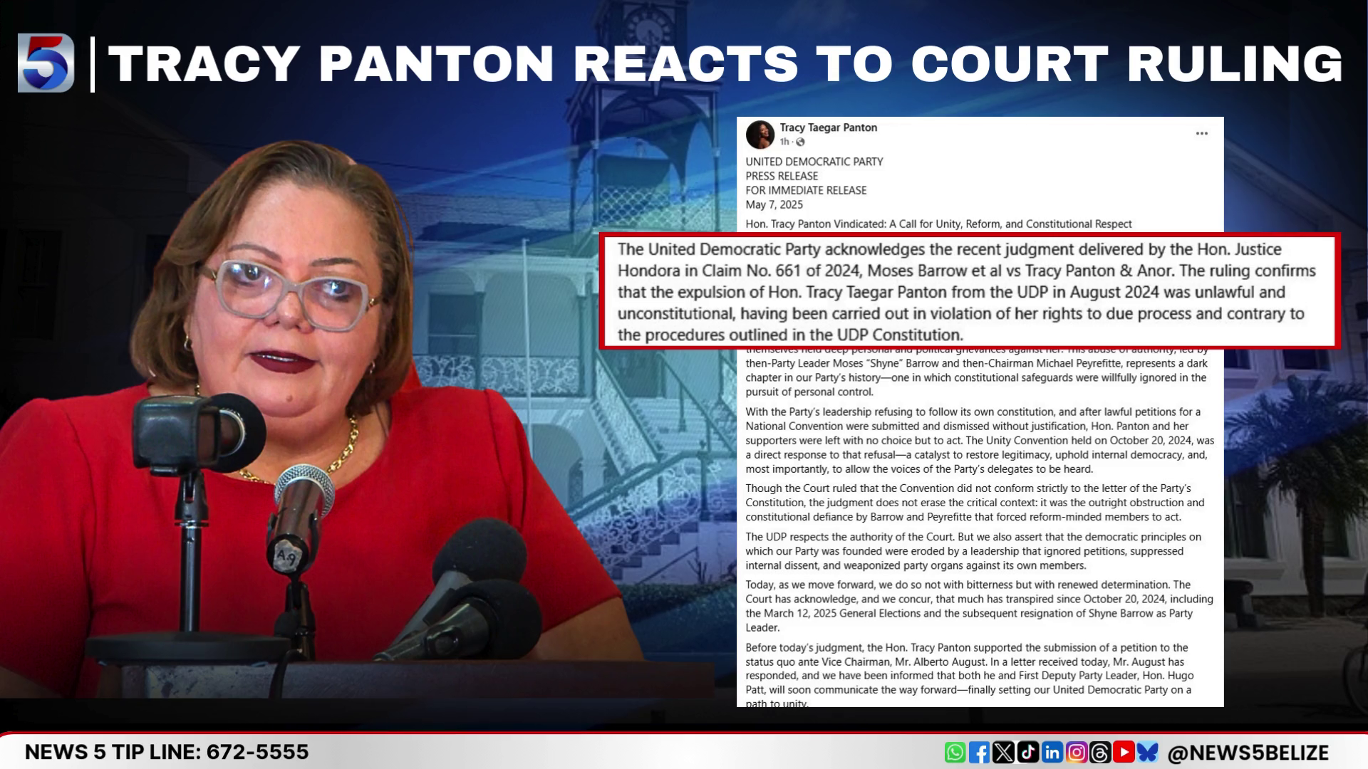 Taegar-Panton Responds to High Court Ruling, Plans Press Conference | Greater Belize Media